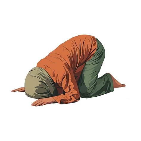 Premium Psd Muslim Prostrating Art Cutout