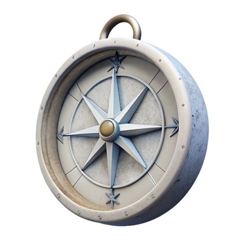 Vibrant Contemporary White Compass Navigation Direction Finding Cutout