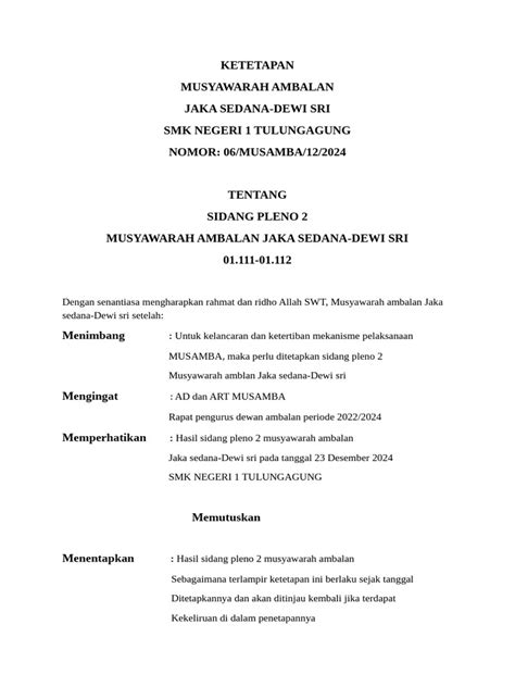 Sidang Pleno 2 Musyawarah Ambalan 2024 Pdf