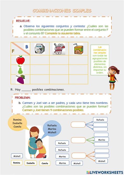 Combinaciones Simples Exercise Combinaciones Matematicas Matematicas Apuntes De Clase