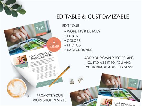 Workshop Flyer Template Art Workshop Flyer Sheet Event Flyer Course Template Artist Etsy