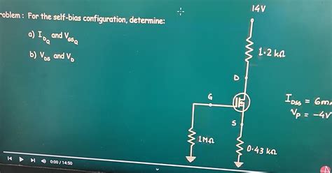 Solved Roblem For The Self Bias Configuration Determine A