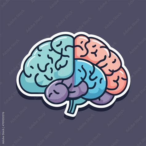 Brain Cartoon Illustration Thinking Idea Concept Design Stock Vector