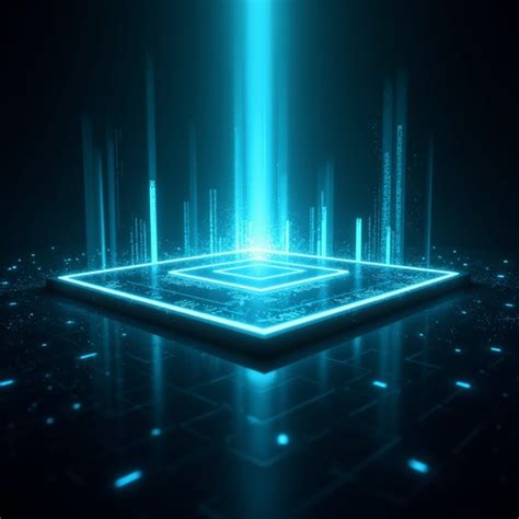 Free Digital Data Convergence Image Holographic Futuristic Cyan