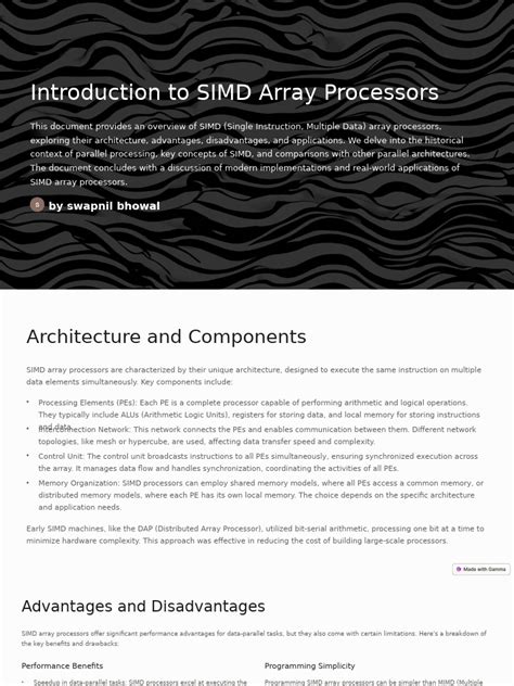 Introduction To Simd Array Processors Pdf Central Processing Unit