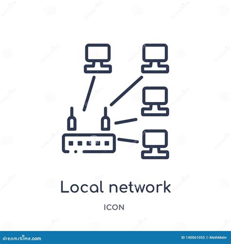 linear local network icon from internet security and networking outline