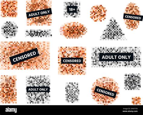 Censorship Mosaic Sign Censored Bar And Nudity Pixel Blur Pixelation