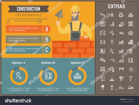 Construction Infographic Template Elements Icons Infograph Stock Vector