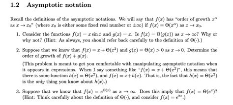 Solved 12 Asymptotic Notation Recall The Definitions Of The