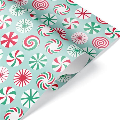 Peppermint Candy Christmas Wrapping Paper Classic Retro Holiday Sweet Graphic Spaces