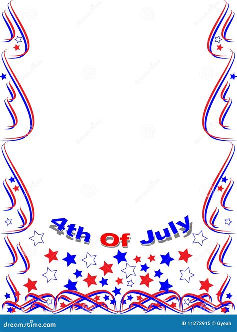 Patriotic Frame Border 4th July Stock Vector Illustration Of United