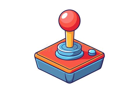 Fun And Modern Joystick Graphic Featuring A Red Handle And Buttons Suitable For Gaming Logos