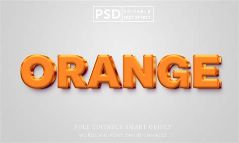 Premium Psd Orange 3d Editable Text Effect Premium Psd