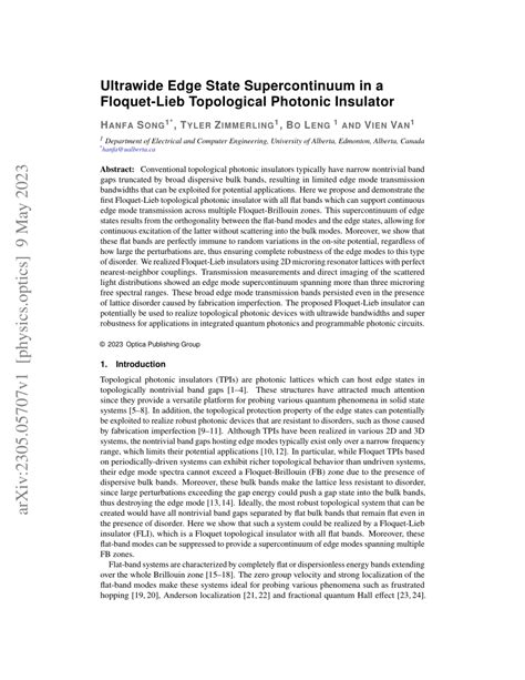 Pdf Ultrawide Edge State Supercontinuum In A Floquet Lieb Topological