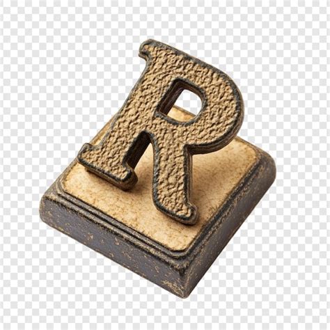 빈티지 레터프레스 블록 캐피탈 R 무료 Psd 파일