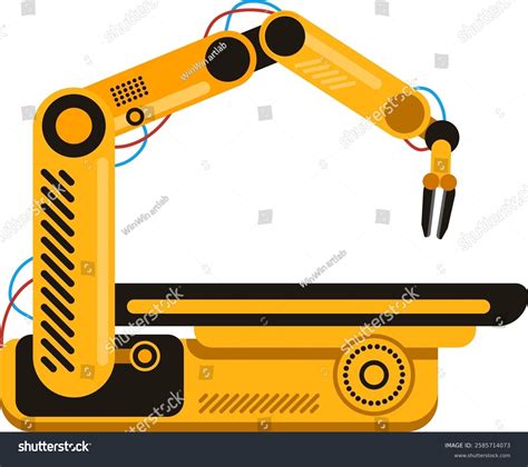 Robotic Arm Working On Assembly Line Stock Vector Royalty Free 2585714073 Shutterstock