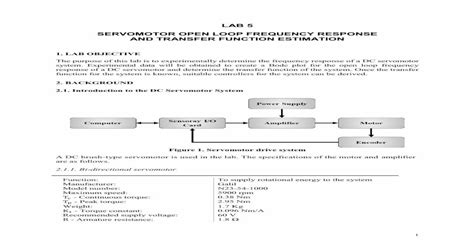 lab 5 servomotor open loop frequency response and transfer