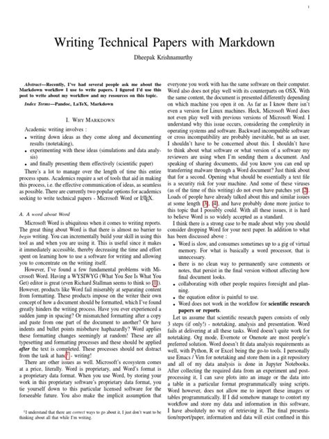 Writing Papers With Markdown Ieee Pdf Pdf Microsoft Word File