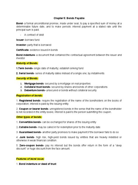 Chapter 5 Bonds Payable Pdf Bonds Finance Securities Finance