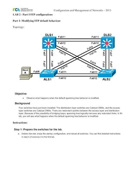 PDF Part 1 Modifying STP Default Behaviour CCNPv6 SWITCH Tele1 Dee Fct Unl Pt Cgr 2019