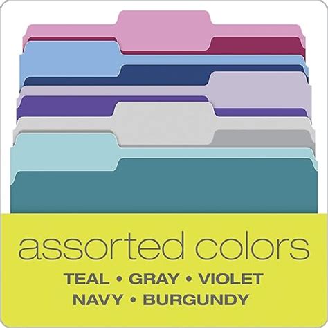 Pendaflex Two Tone Color File Folders Letter Size Assorted Colors