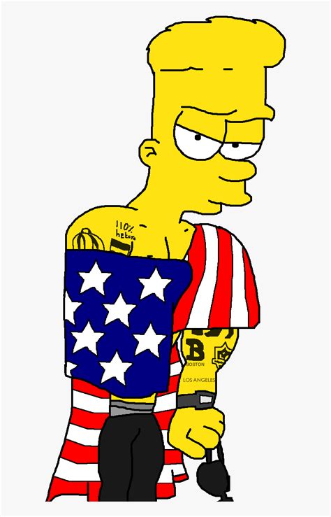 Sexy Muscle Bart Simpson With American Flag By Dgm Art Sexy Bart