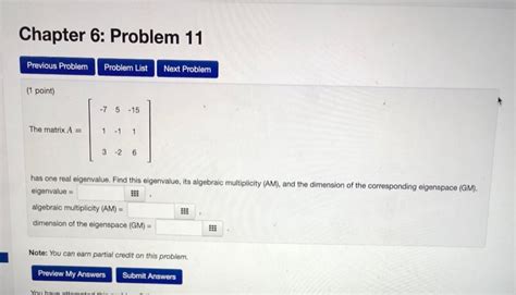 Solved Chapter 6 Problem 11 Previous Probler Problem List