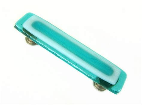 Aqua Glass Knobs Beachy Cabinet Hardware Decor Etsy