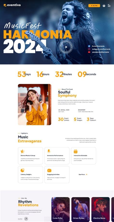 Eventiva Music And Bands Events Landing Page Bootstrap Theme Event