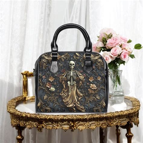 Gothic Crossbody Bag Shoulder Handbag Victorian Style Skeleton Purse