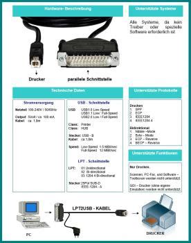 Ak Nord De LPT USB Cable Parallel LPT To USB Adapter