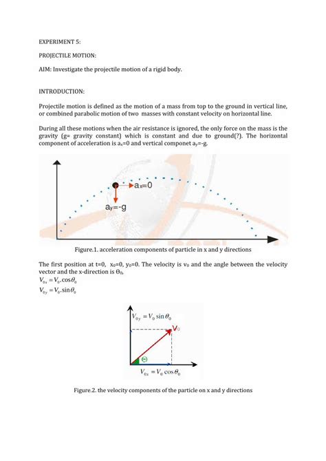 Pdf Experiment 5 Projectile Motion Marmara Tr