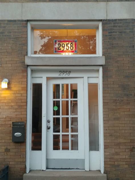 Stained Glass Hanging Address Window