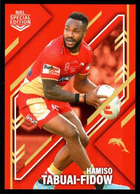 2023 15 Hamiso Tabuai Fidow Dolphins Tla Rivalry Rugby League Nrl Card