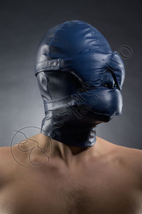 Tight Bdsm Hood With Leather Blindfold And Muffle Gag Espressivoclub