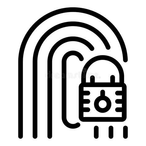 Locked Fingerprint Personal Information Icon Outline Style Stock Vector Illustration Of Print