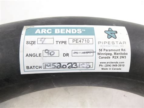 Pipe Star Arc Bends 4ips Sdr17 Butt Fusion 90 Degree Sweep Bend Elbow