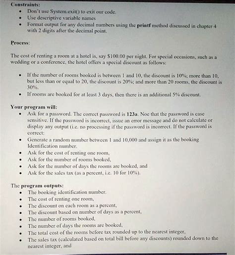Java Language Constraints Dont Use Systemexito To Exit Our Code Use Descriptive Variable Names