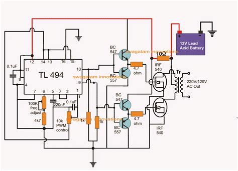Ic Tl494 Pwm Modified Sine Wave Inverter Circuit Making Easy Circuits In 2025 Circuit