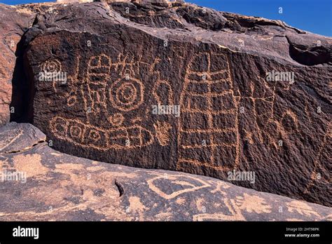 Petroglyphs Rock Paintings St George Utah On Land Hill From Ancestral