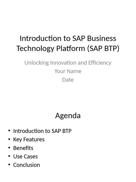 Sap Btp Presentation Pdf