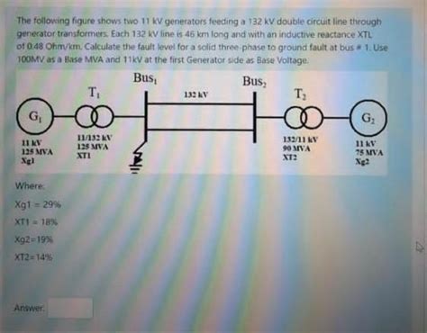 Solved The Following Figure Shows Two 11 KV Generators Chegg Com