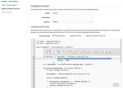 Aws Lambda Log Analysis App Sumo Logic
