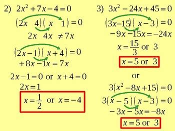 Solving Quadratic Equations By Factoring By Math Powerpoint Lessons