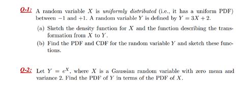 Solved Q A Random Variable X Is Uniformly Distributed Chegg