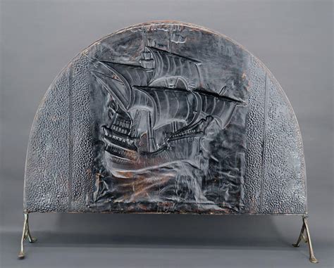 Fire Screen Fireplace Cover Galleon Flying Dutchman Art Deco