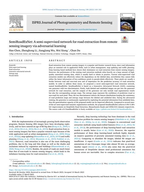 Pdf Semiroadexnet A Semi Supervised Network For Road Extraction From