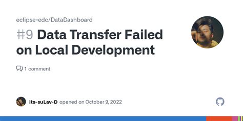 Data Transfer Failed On Local Development · Issue 9 · Eclipse Edcdatadashboard · Github