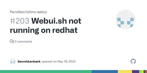 Webuish Not Running On Redhat · Issue 203 · Parisneolollms Webui