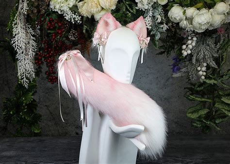 Sakura Kitten Ears and Tail Set Faux Fur Ears and Tail Set - 設計館 Catzo Club 髮夾/髮飾 - Pinkoi ...